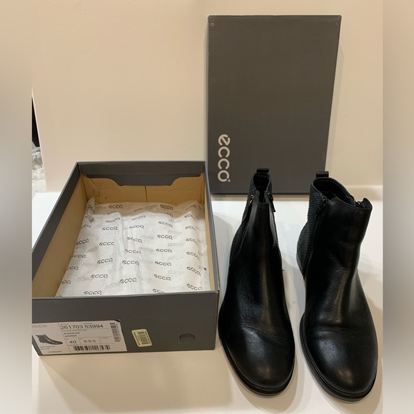Ecco | Shoes | Ecco Touch Mid Cut Zip Black Ankle Boots | Poshmark